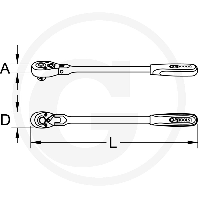 KS Tools 1/2" gewricht-omschakelbare ratel