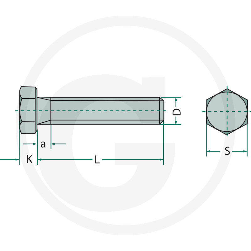 GRANIT Zeskantbouten 933 M12 x 30 staal 8.8